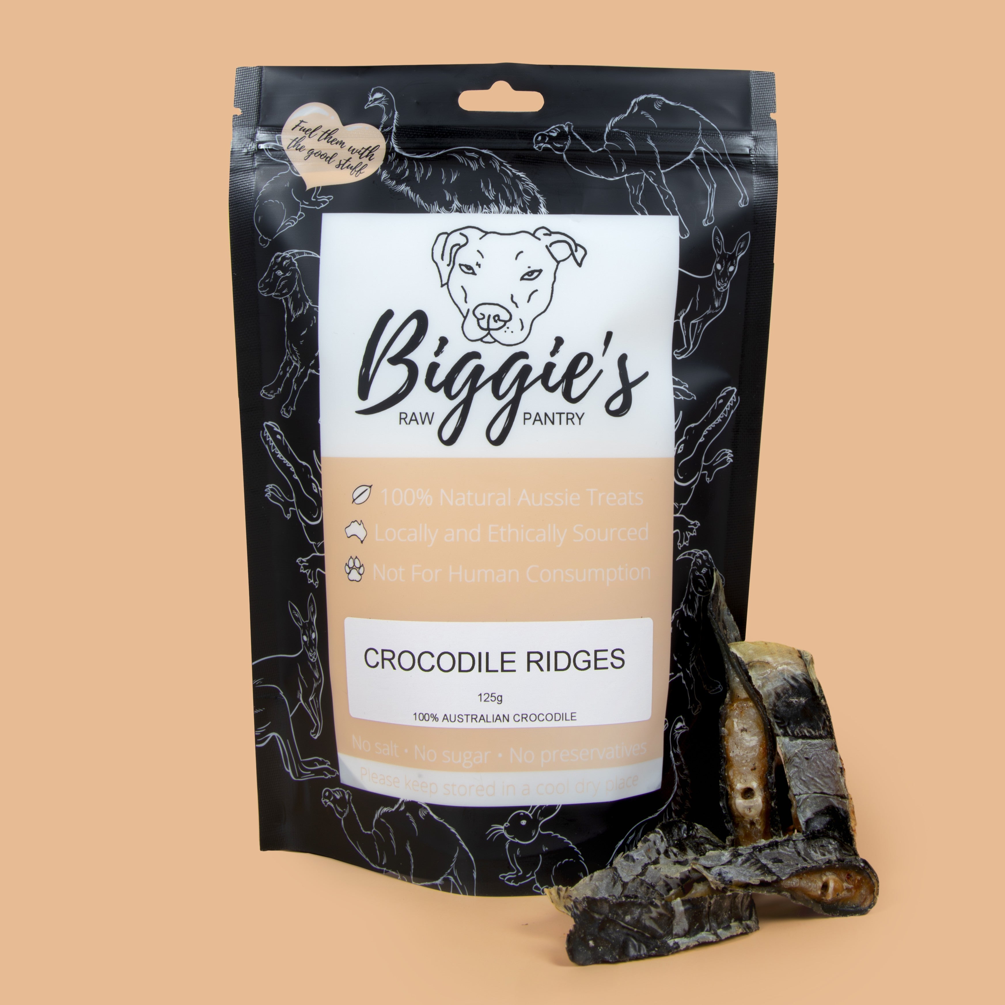 Crocodile Ridges for Dogs & Cats – Hypoallergenic Chew – Biggie's Raw ...